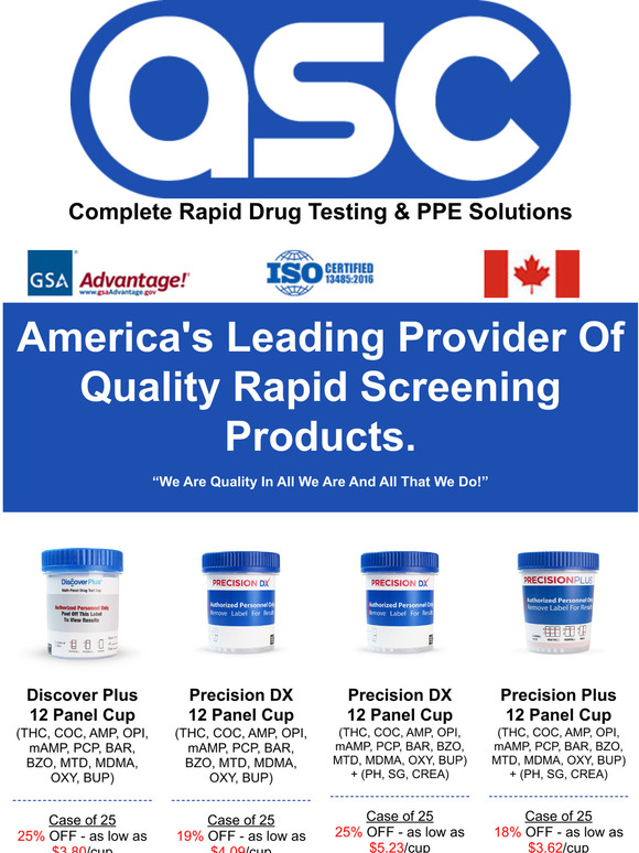 American Screening: End Of The Week Clearance - Panel Cups & Rapid ...