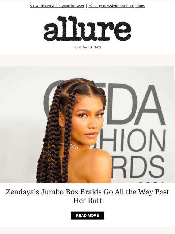 Allure: Zendaya's Jumbo Box Braids Go All the Way Past Her Butt | Milled