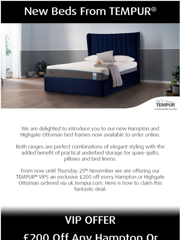TEMPUR: Introducing the New Hampton and Highgate Ottoman Beds | Milled