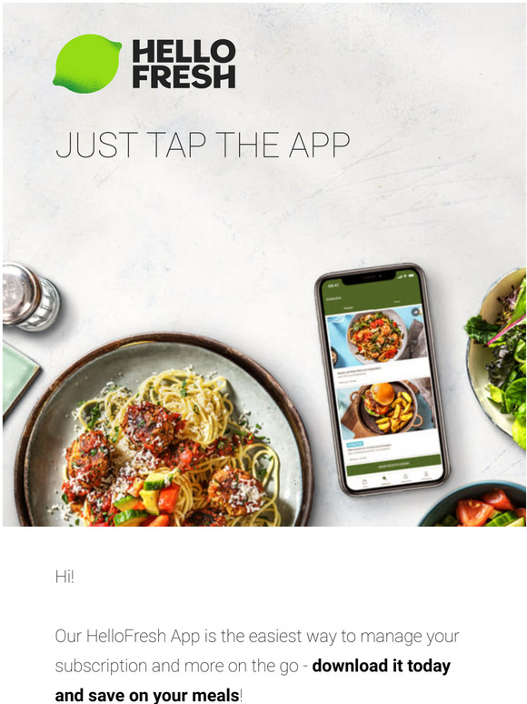 Hellofresh: Download our app today and save! | Milled