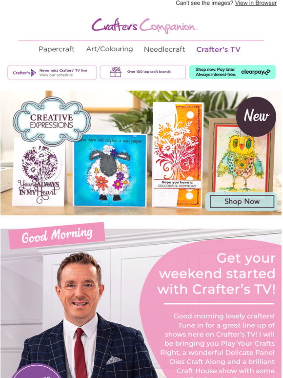 Crafter's Companion: Get your weekend started with Crafter's TV! | Milled