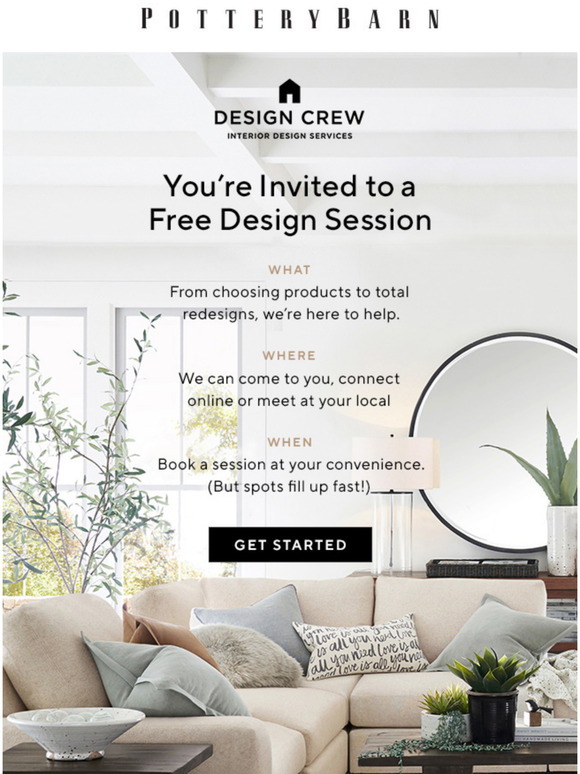 Pottery Barn: Free design help: Problem solved. | Milled