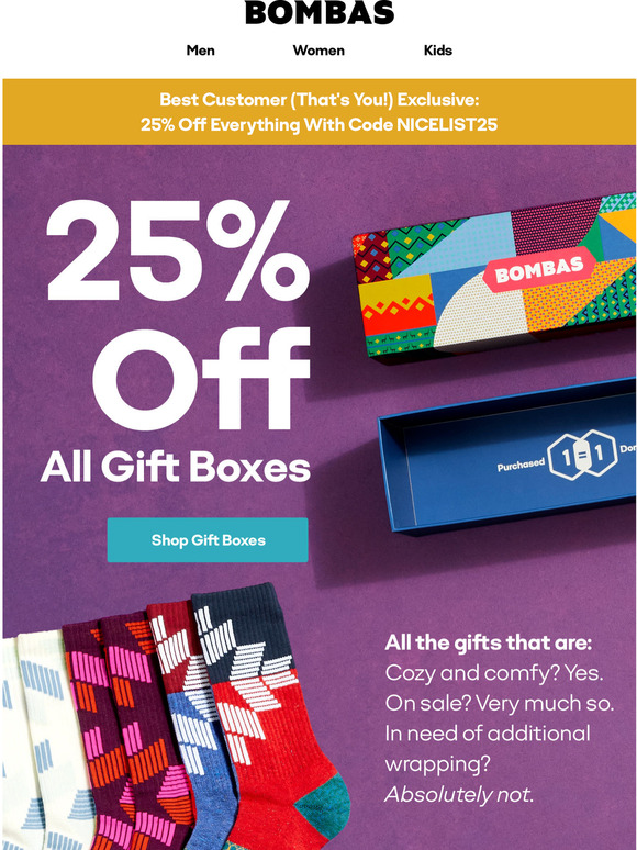 Bombas: Early Access: 25% All Gift Boxes | Milled