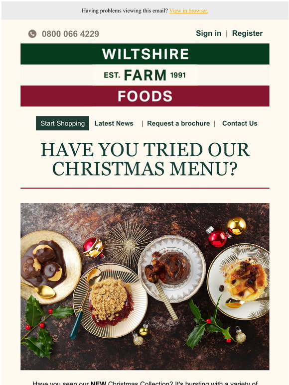 Wiltshire Farm Foods: Have you tried our Christmas menu? | Milled
