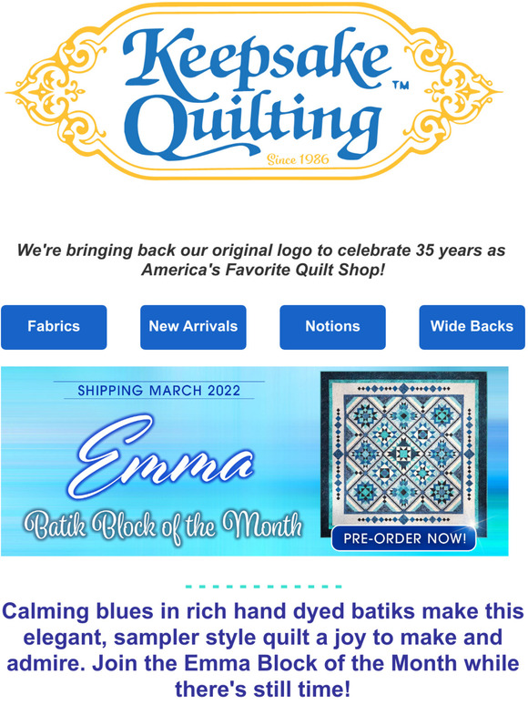 KeepsakeQuilting: Join our newest Emma Batik Block of the Month! | Milled KeepsakeQuilting: Join our newest Emma Batik Block of the Month! | Milled
