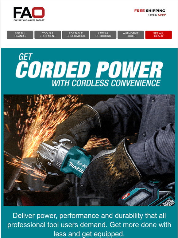 Factory Authorized Outlet: Corded Power w/ Cordless Convenience! | Milled