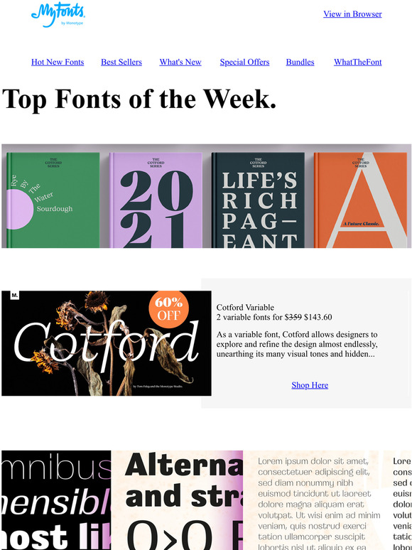 MyFonts: Exciting TOP fonts! | Milled