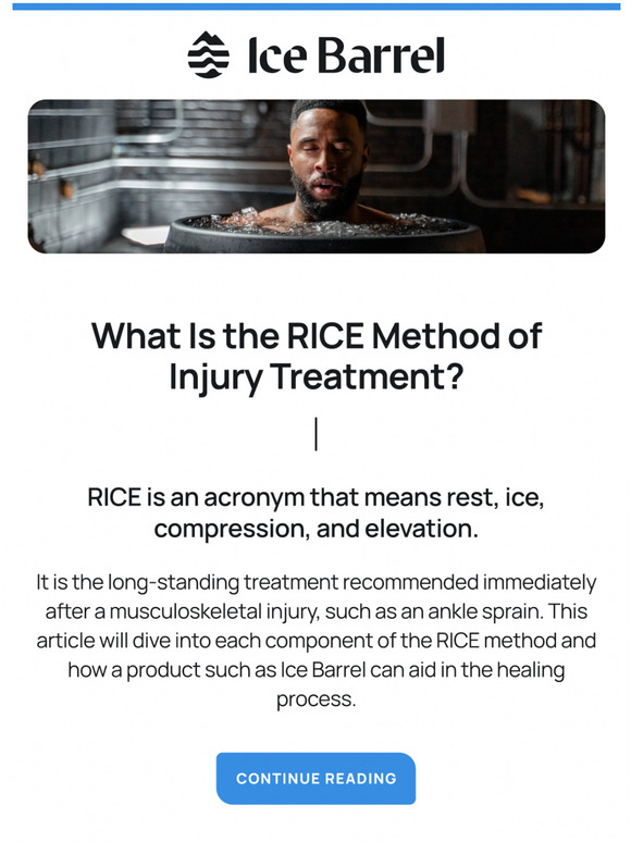 Ice Barrel: The RICE Method of Injury Treatment | Milled