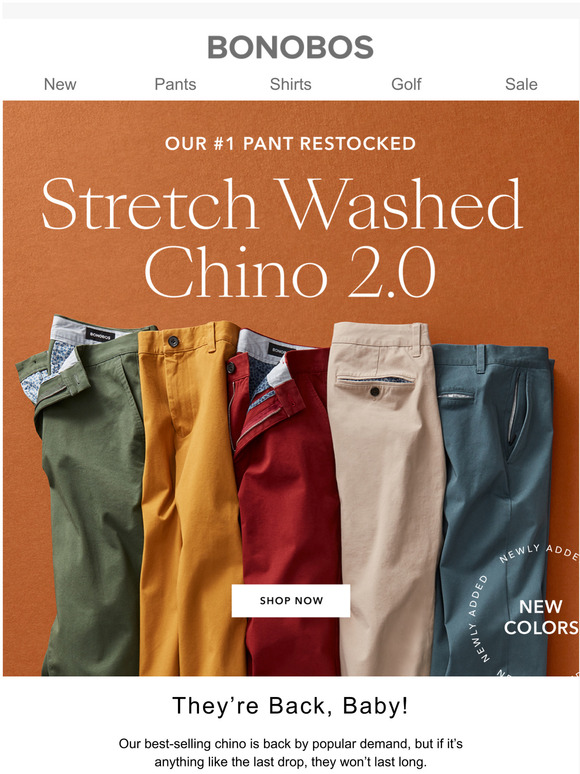 Bonobos: Just Dropped: NEW Colors In Our #1 Chino | Milled