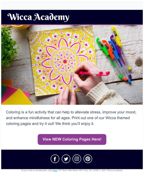 Wicca Academy: New Wiccan Adult Coloring Pages! | Milled