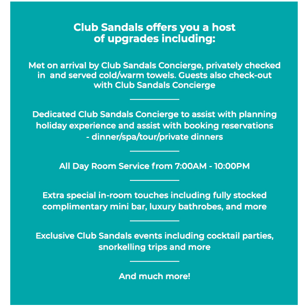 Sandals Resorts: Make Your Stay Even More Memorable With Club Sandals ...