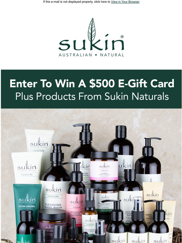 Sukin Naturals: Enter to win $500 E-Gift Card + Sukin Products! | Milled