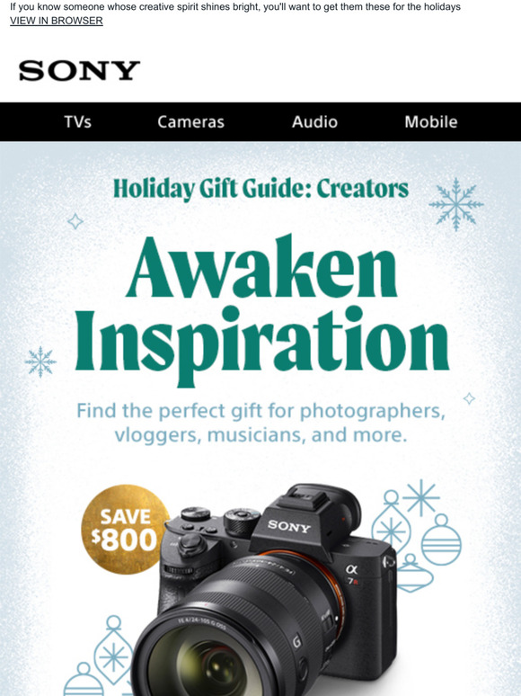 Sony: Gifts for Creators | Popular Gear That Brings Their Vision to ...