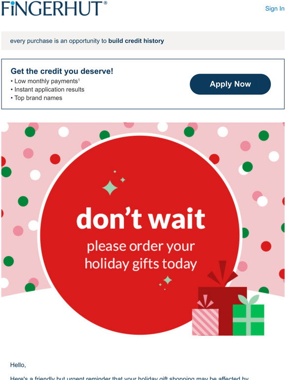 Fingerhut: Fingerhut: Urgent info about your holiday orders | Milled