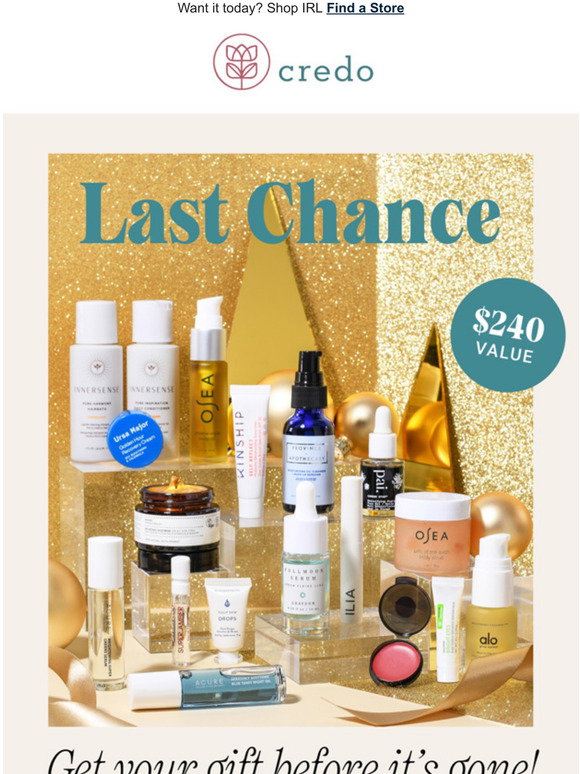 Credo Beauty: Last chance for your FREE 18-PIECE GIFT | Milled