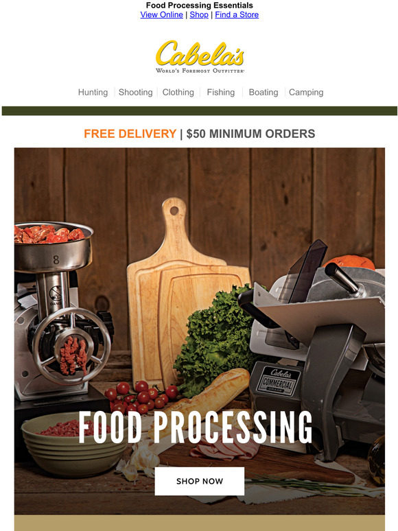 Cabela's: Choose Cabela's for all your food processing needs! | Milled