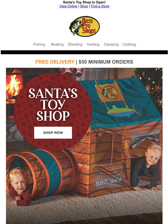 Bass Pro Shops: Christmas Gifts have arrived in Santas Toy Shop at Bass ...