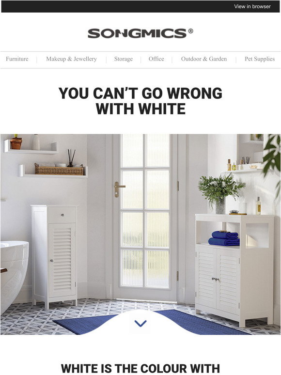 SONGMICS: Colour on SONGMICS: White Furniture Strengths | Milled