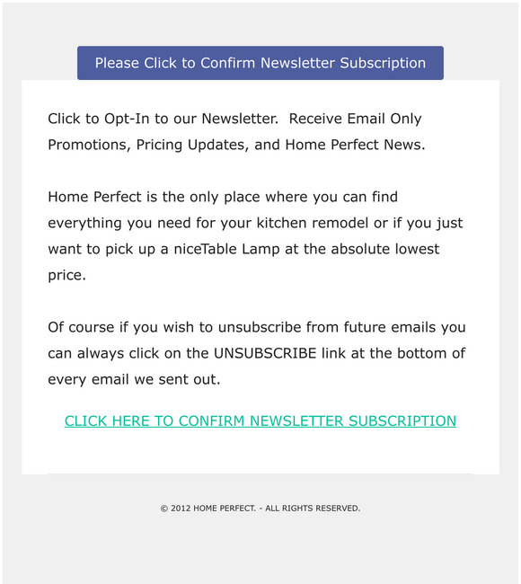 Home Perfect: Please Confirm Newsletter Subscription | Milled