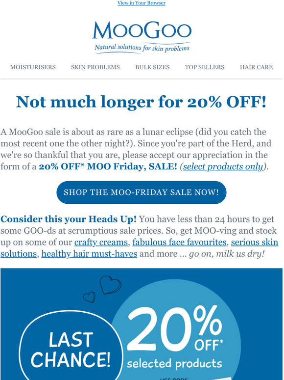MooGoo: MOO-ve quickly to get 20% OFF! Plus, win back your order De ...