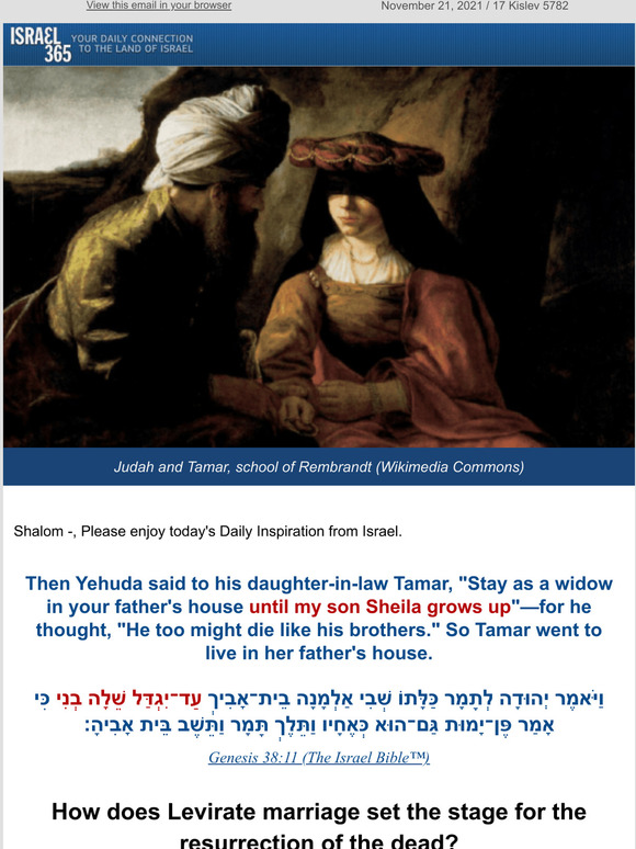 Israel365: How does Levirate marriage set the stage for the ...