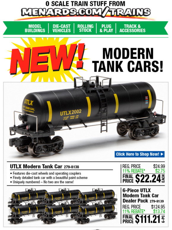 Menards: Check Out These NEW Modern Tank Cars! | Milled