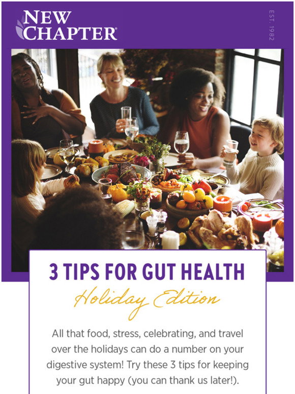 New Chapter: 3 Tips for a Healthy Gut this Holiday Season | Milled