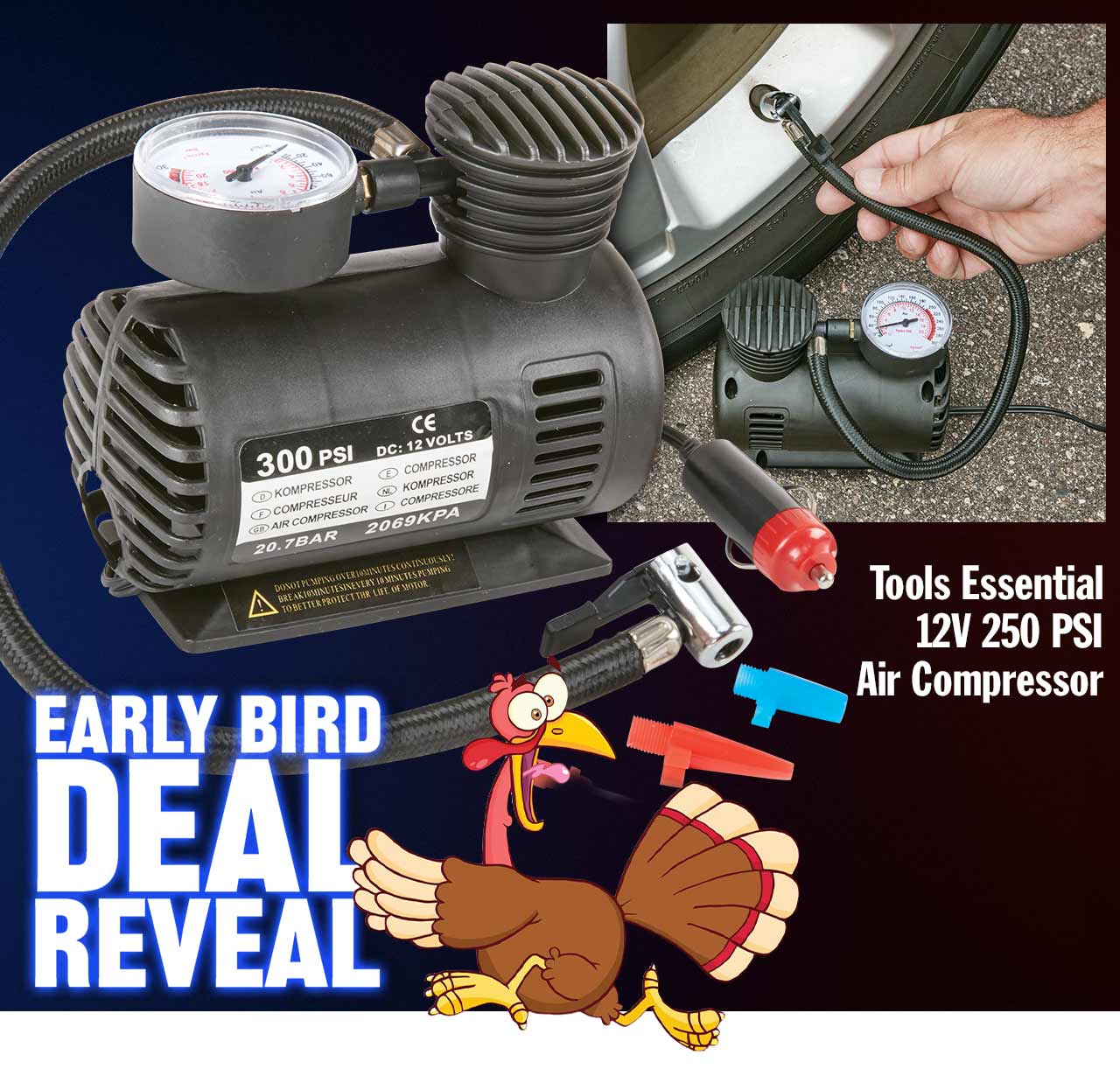 Heartland America: Limited Stock: $24.99 12V 250 PSI Air Compressor ...