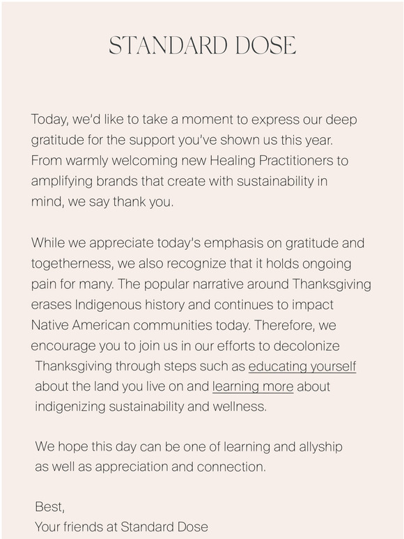 Standard Dose: Thank you for everything | Milled