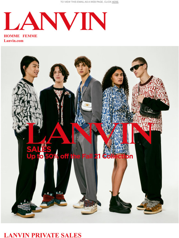 Lanvin: Sales: up to -50% on Fall 2021 Collection - Online and in ...