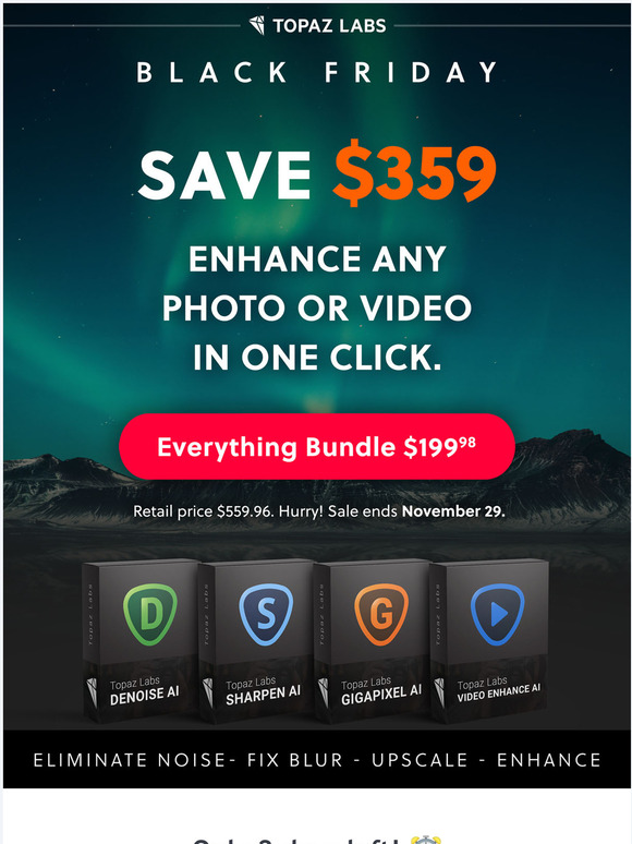 Topaz Labs: Save 60% on the Everything Bundle - 2 days left! | Milled