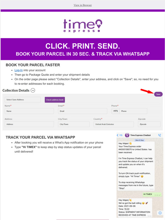 Time Express: Book Your Parcel in 30sec. & Track via WhatsApp | Milled