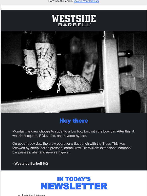 Westside Barbell: Westside Weekly - What powerlifters can learn from ...