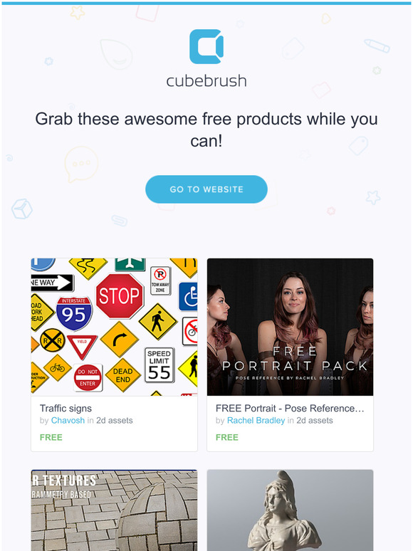 Cubebrush: Happy Monday! Here are your weekly freebies! | Milled