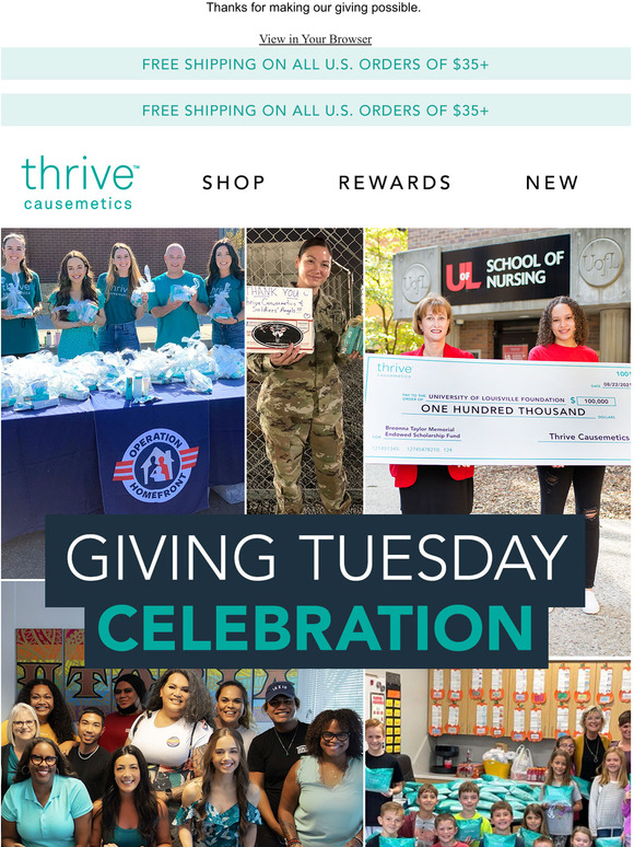 Thrive Causemetics: Celebrate Giving Tuesday With Us! | Milled