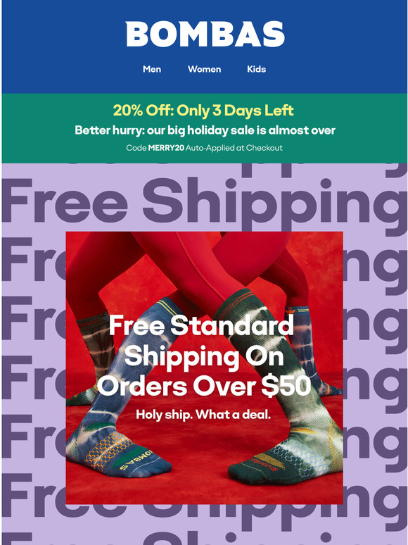 Bombas: Orders Over $50 Get Free Shipping | Milled