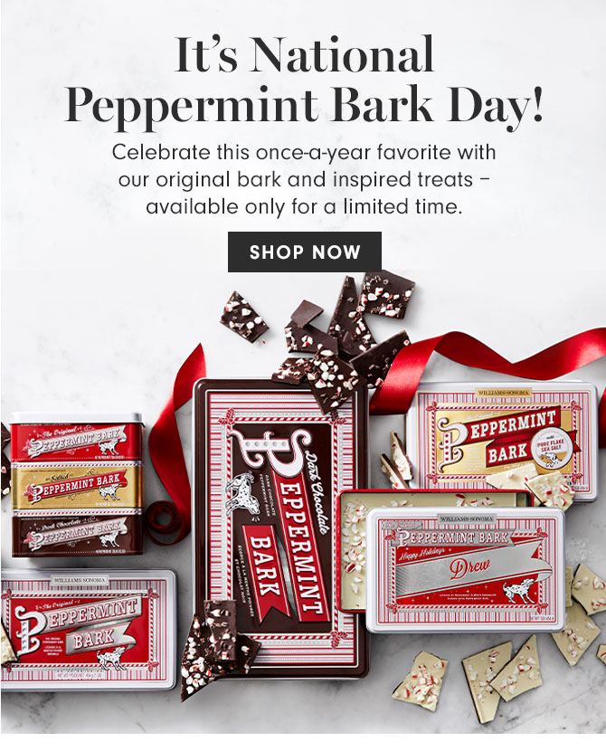 Williams Sonoma: It's our favorite holiday: PEPPERMINT BARK DAY! | Milled