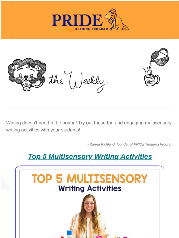 PRIDE Reading Program: Fun Multisensory Writing Activities! | Milled