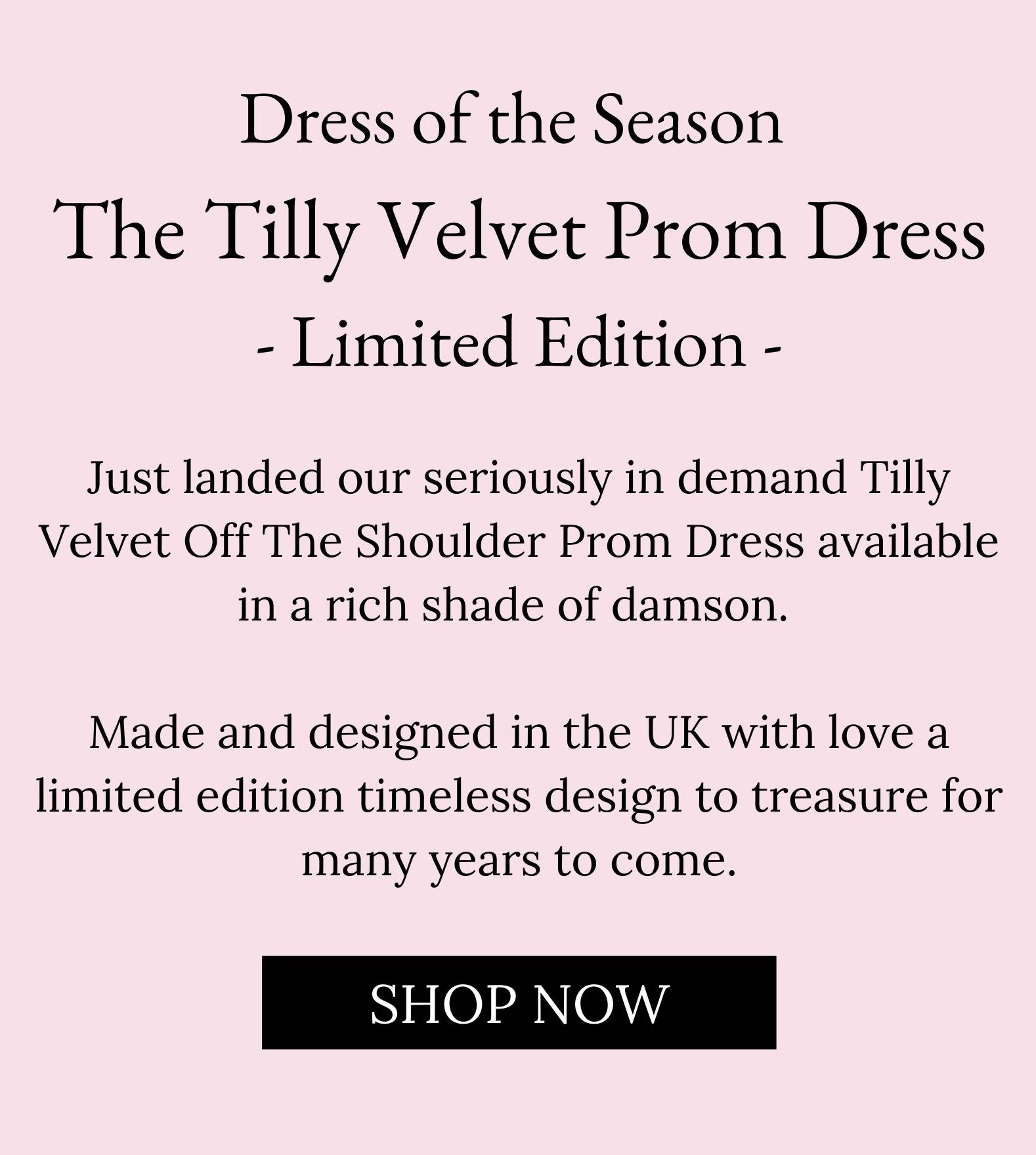 The Pretty Dress Company: Trending Tilly Velvet Prom Dress Limited ...