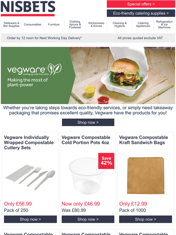 Nisbets: Vegware | Compostable Food Packaging Available Now! | Milled