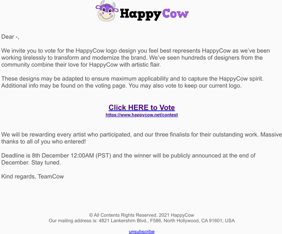 Happy Cow: Vote the Top Cow! | Milled