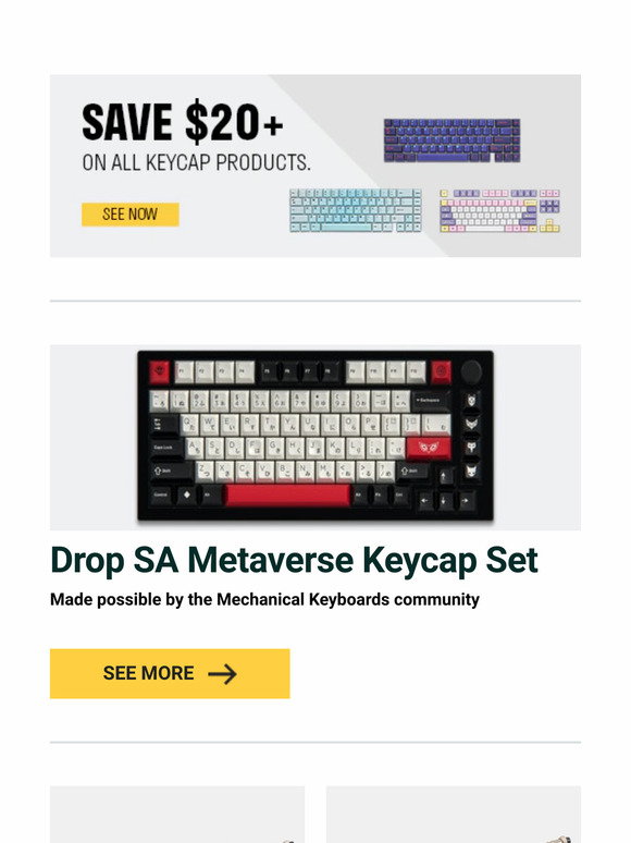 Drop: Drop SA Metaverse Keycap Set, Space Cables MT3 Red White Blue ...