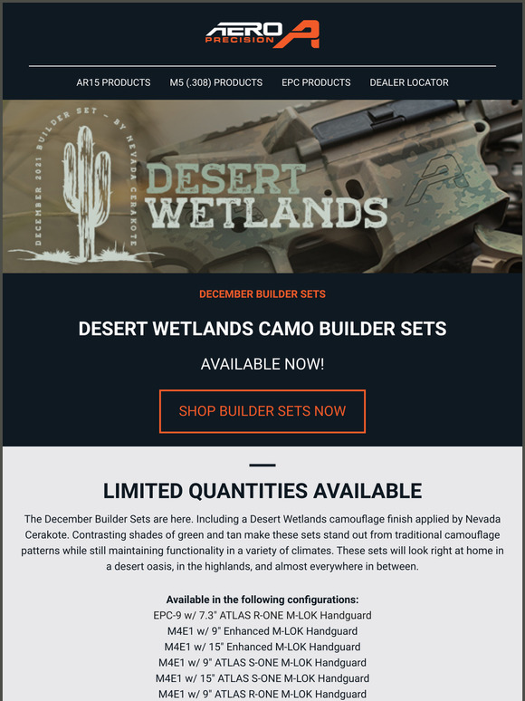 Aero Precision: Desert Wetlands Camo Builder Sets NOW AVAILABLE! | Milled
