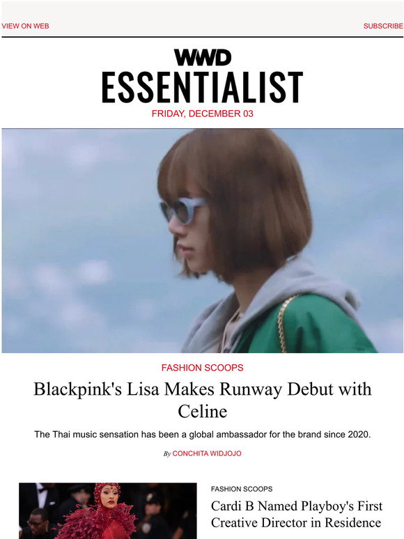 Women's Wear Daily: Blackpink's Lisa Makes Runway Debut with Celine ...