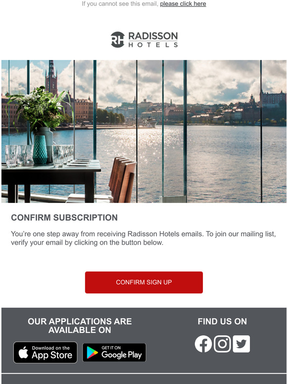 Radisson: Confirm your email subscription | Milled