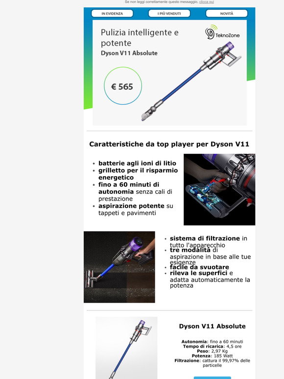 TeknoZone: Scopri la potenza di Dyson V11 Absolute | Milled