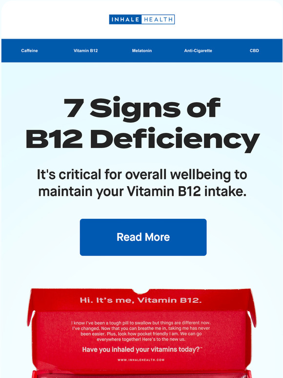 Inhale Health: The 7 Signs of B12 Deficiency | Milled