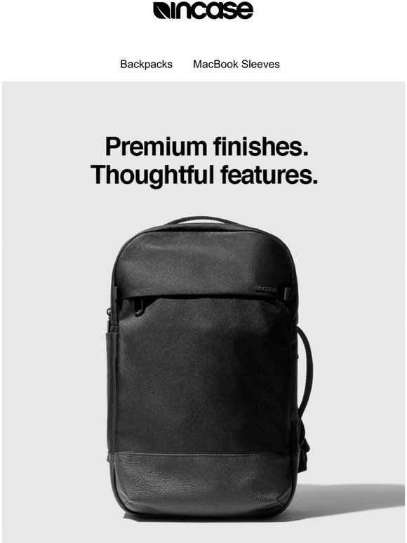 Incase: Subject line:The new Twill and Leather Backpack | Milled