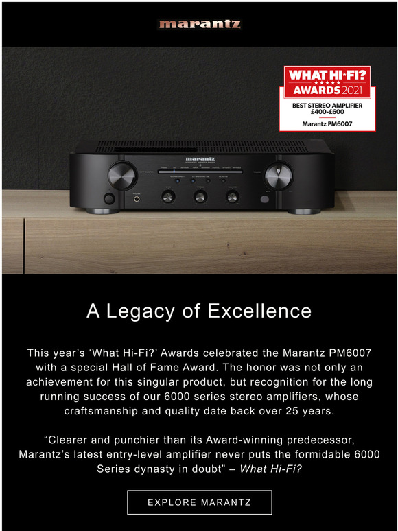 Marantz: What Hi-Fi? Hall of Fame Award Winner | Milled