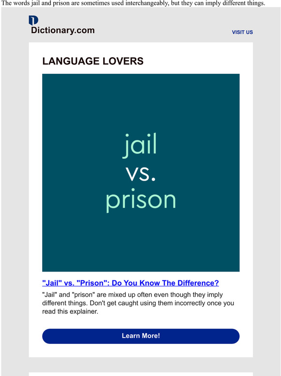 Dictionary.com: Jail Vs. Prison: What's the Difference? | Milled